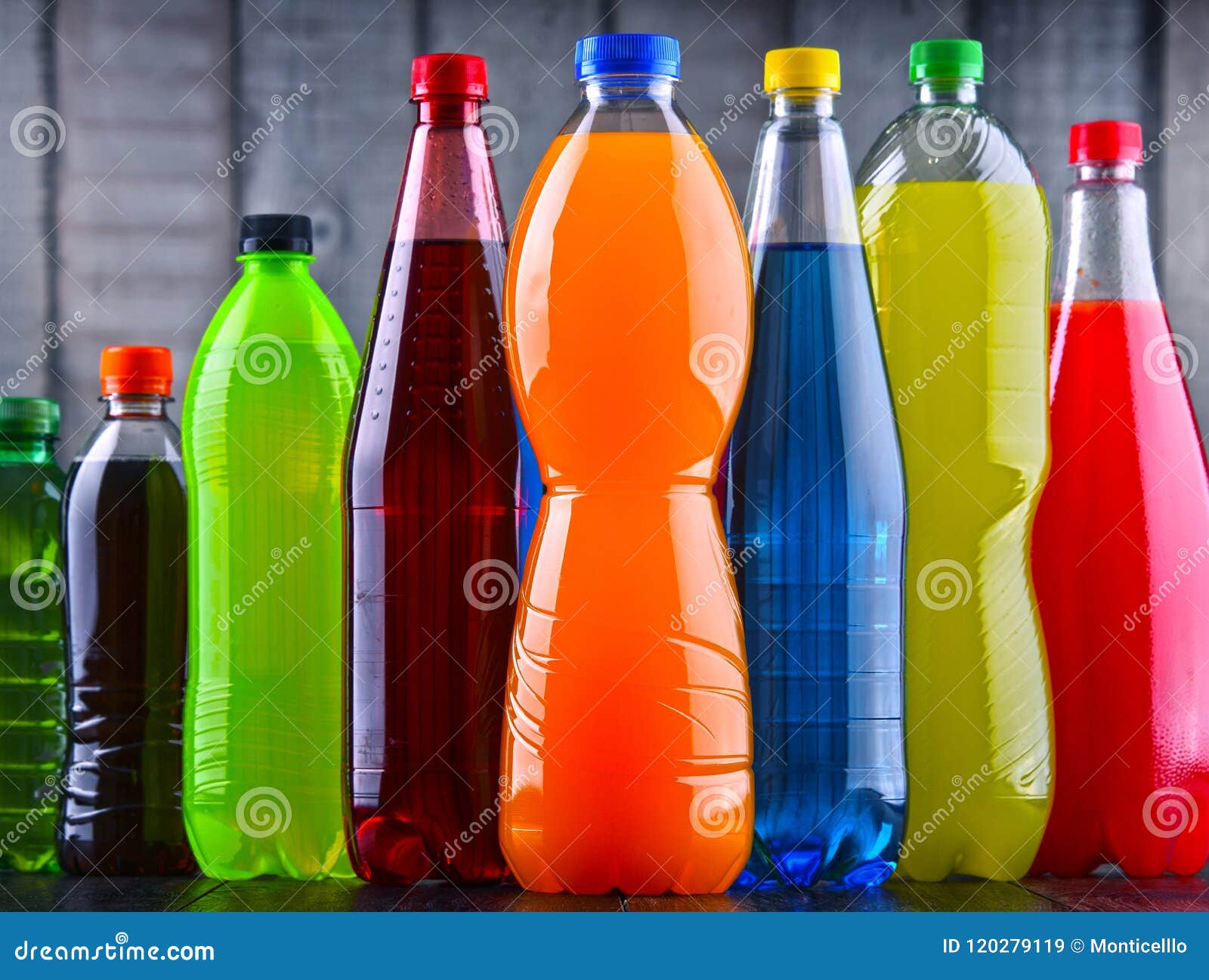 Plastic Bottles of Assorted Carbonated Soft Drinks Stock Image - Image ...