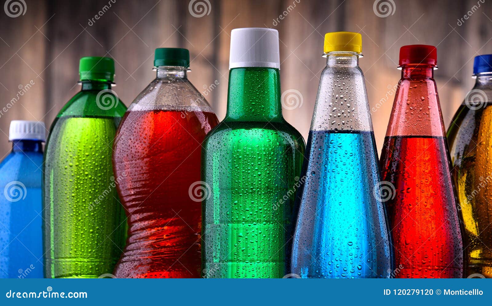 Plastic Bottles of Assorted Carbonated Soft Drinks Stock Photo - Image ...