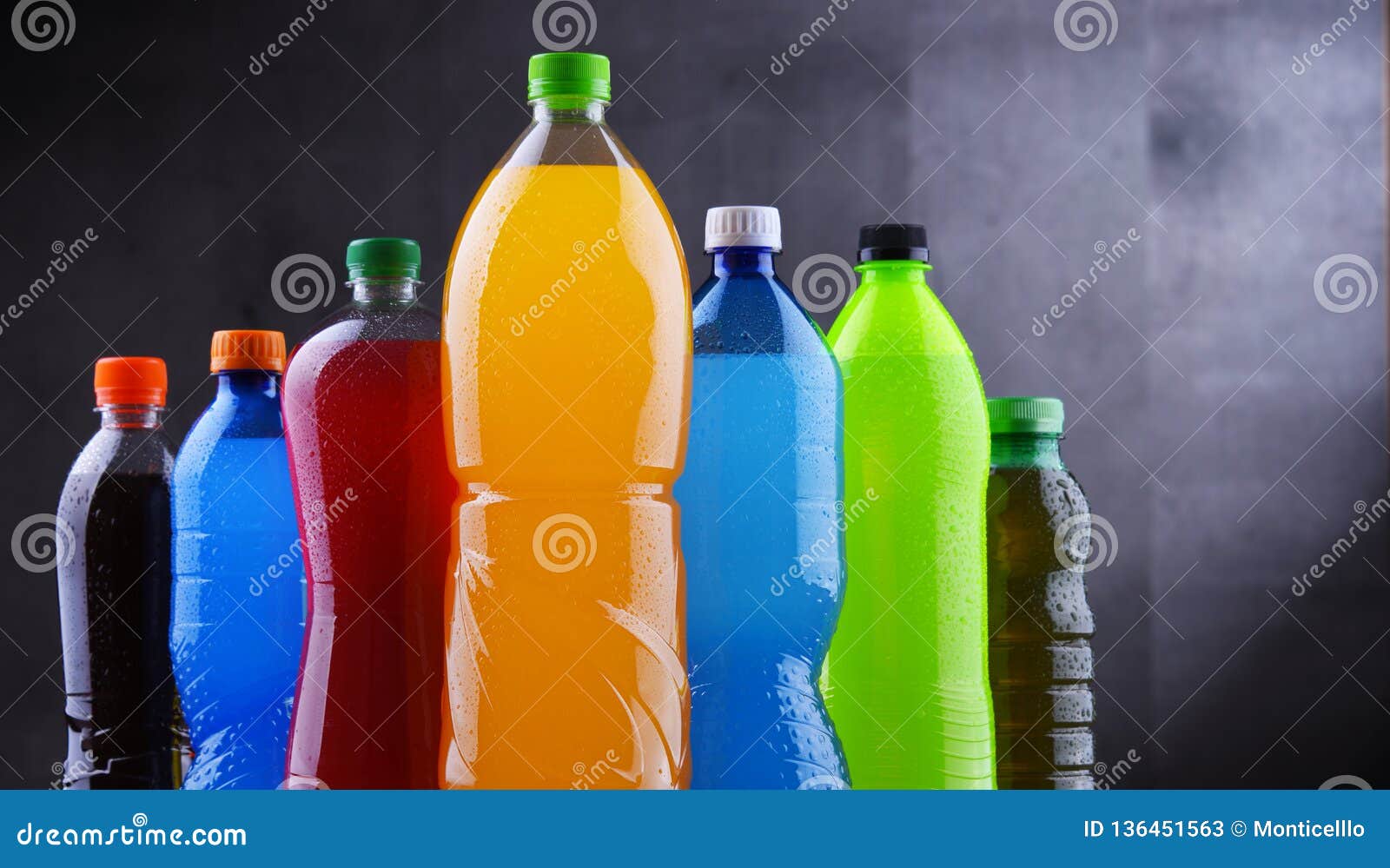 Plastic Bottles of Assorted Carbonated Soft Drinks Stock Image - Image ...