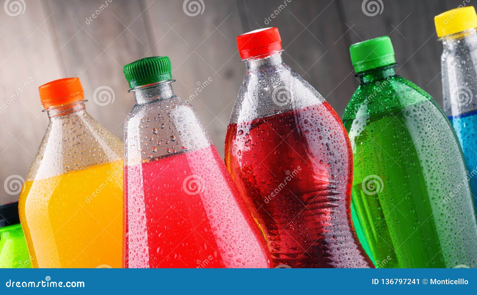 Plastic Bottles of Assorted Carbonated Soft Drinks Stock Image - Image ...
