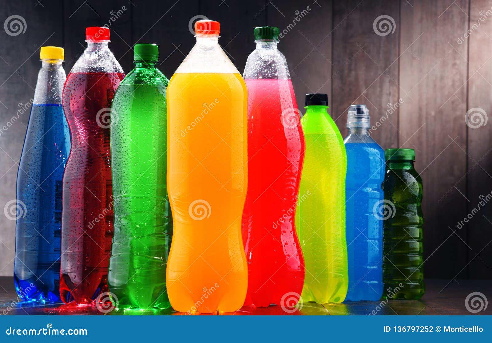 Plastic Bottles of Assorted Carbonated Soft Drinks Stock Photo - Image ...