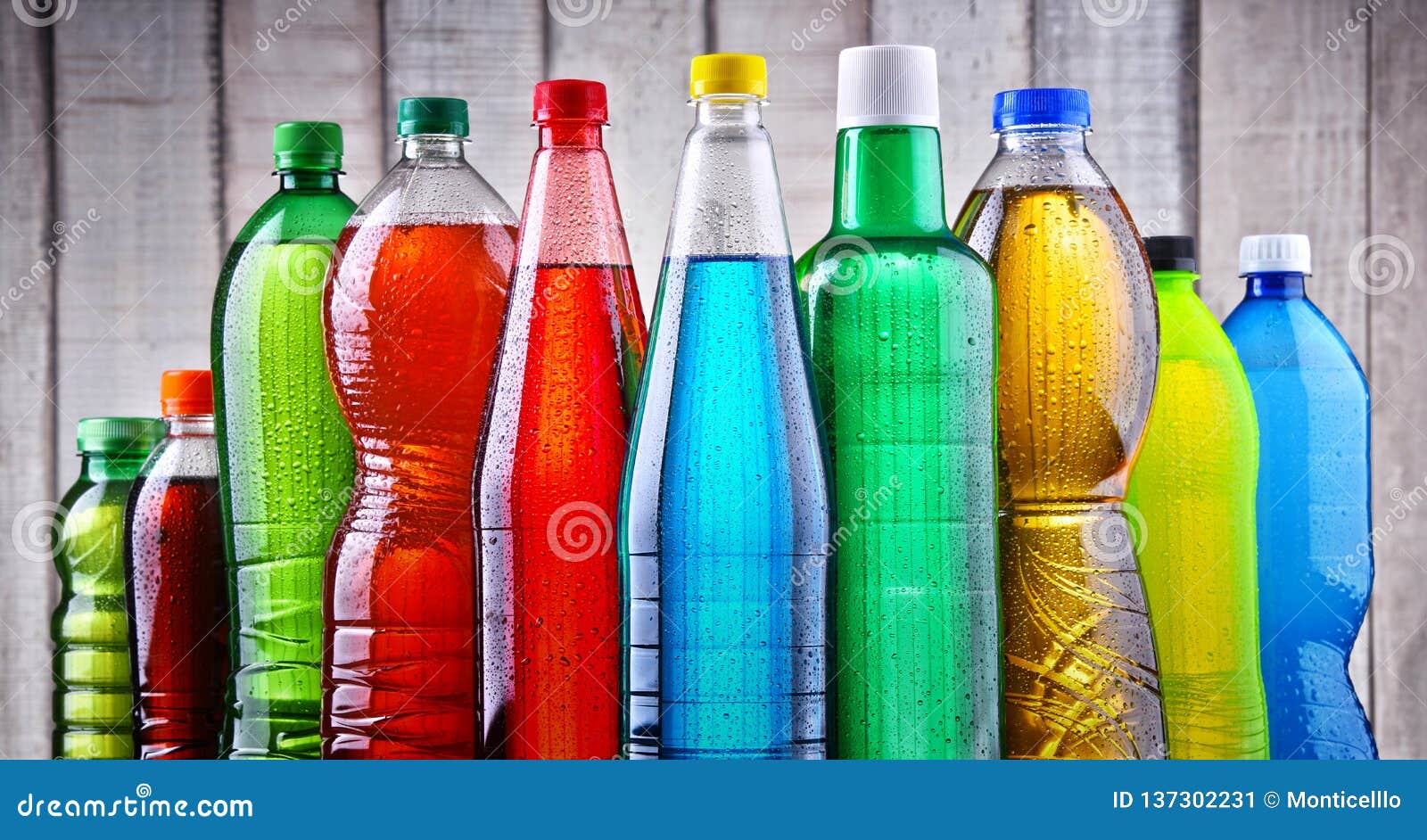 Plastic Bottles of Assorted Carbonated Soft Drinks Stock Image - Image ...