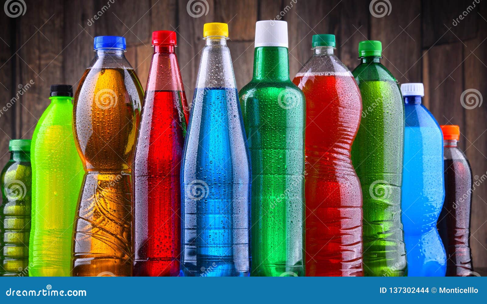 Plastic Bottles of Assorted Carbonated Soft Drinks Stock Photo - Image ...