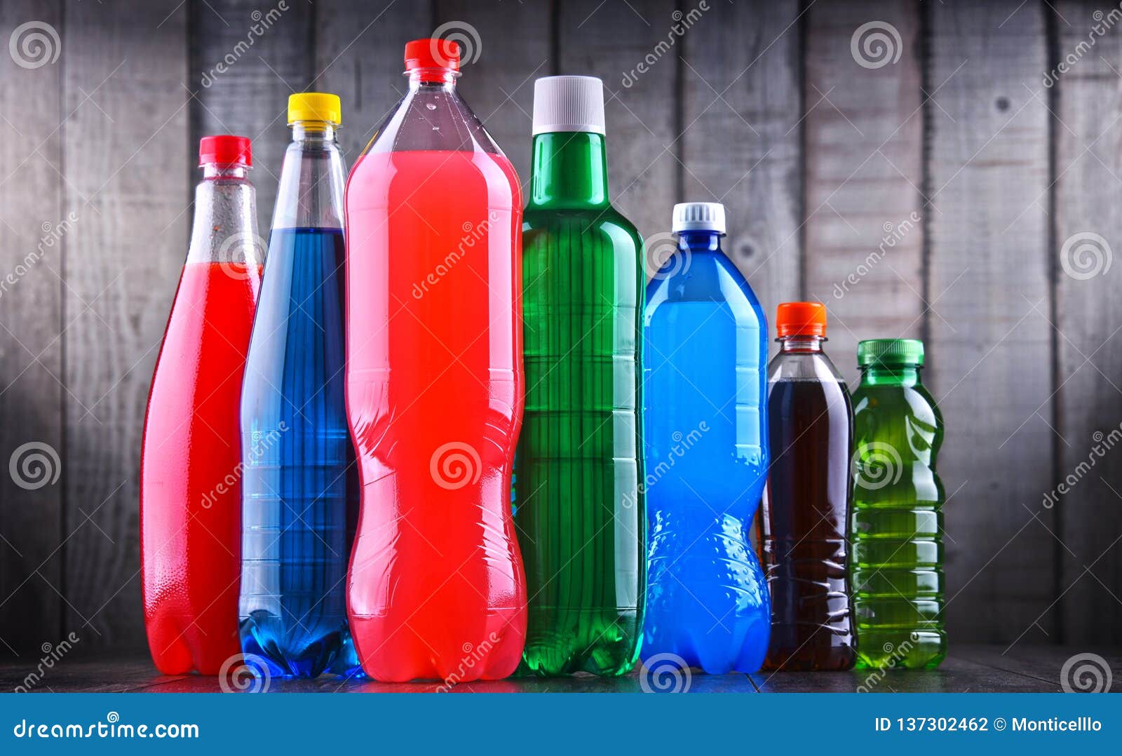 Plastic Bottles of Assorted Carbonated Soft Drinks Stock Photo - Image ...
