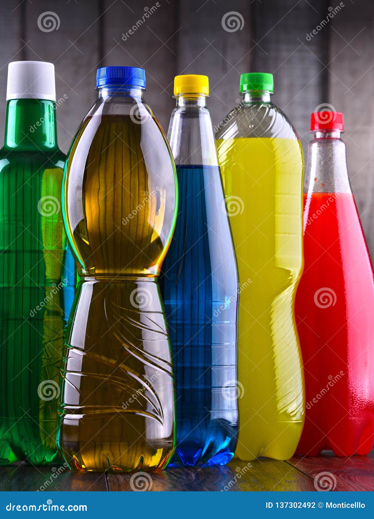 Plastic Bottles of Assorted Carbonated Soft Drinks Stock Photo - Image ...