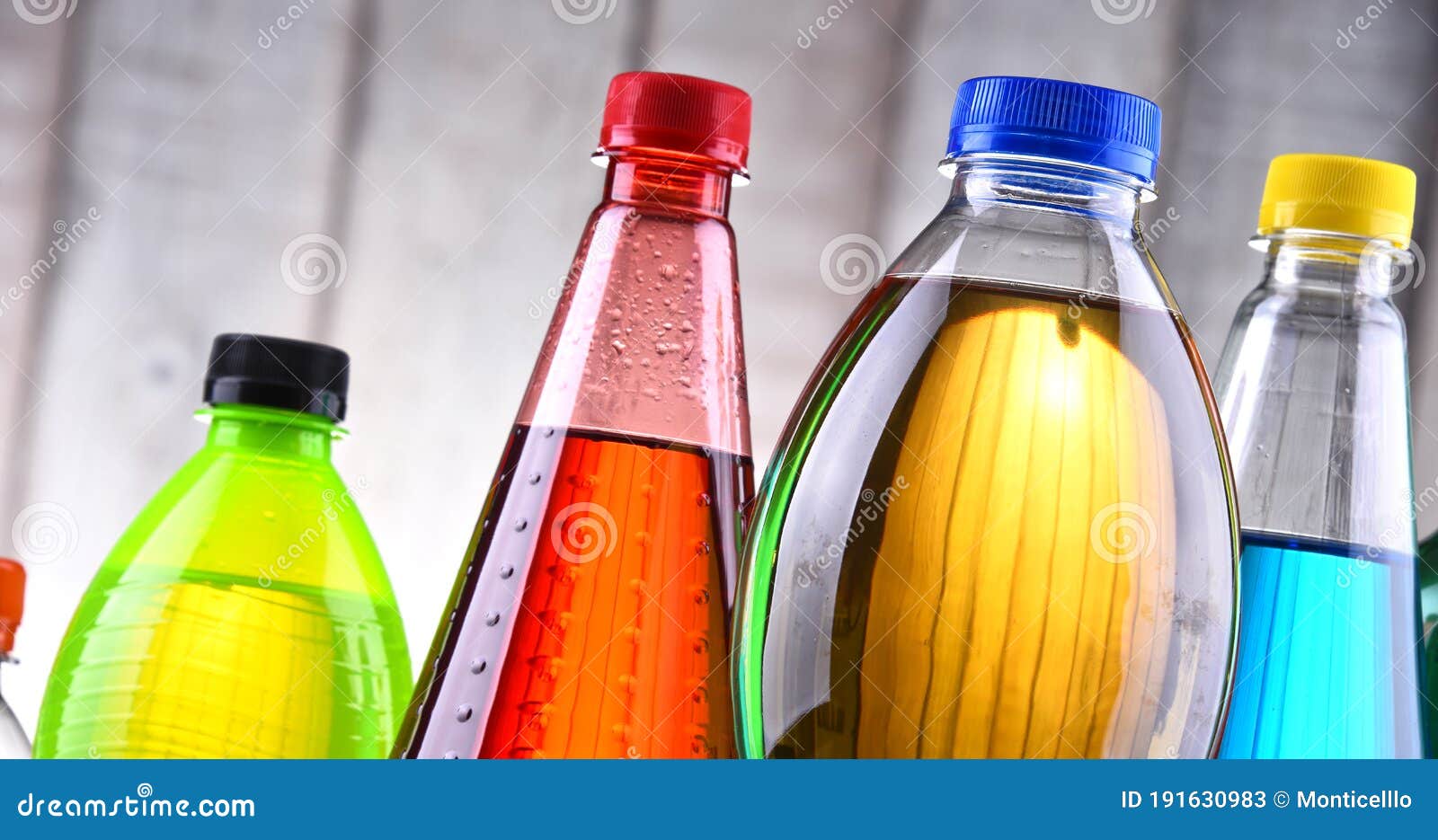 Plastic Bottles of Assorted Carbonated Soft Drinks Stock Image - Image ...