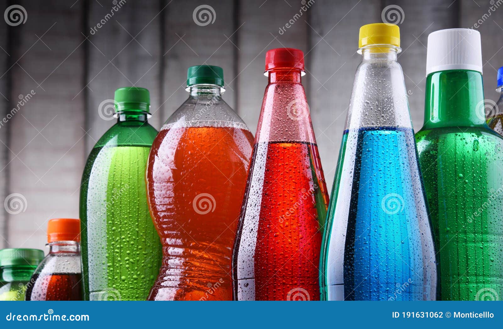 Plastic Bottles of Assorted Carbonated Soft Drinks Stock Photo - Image ...