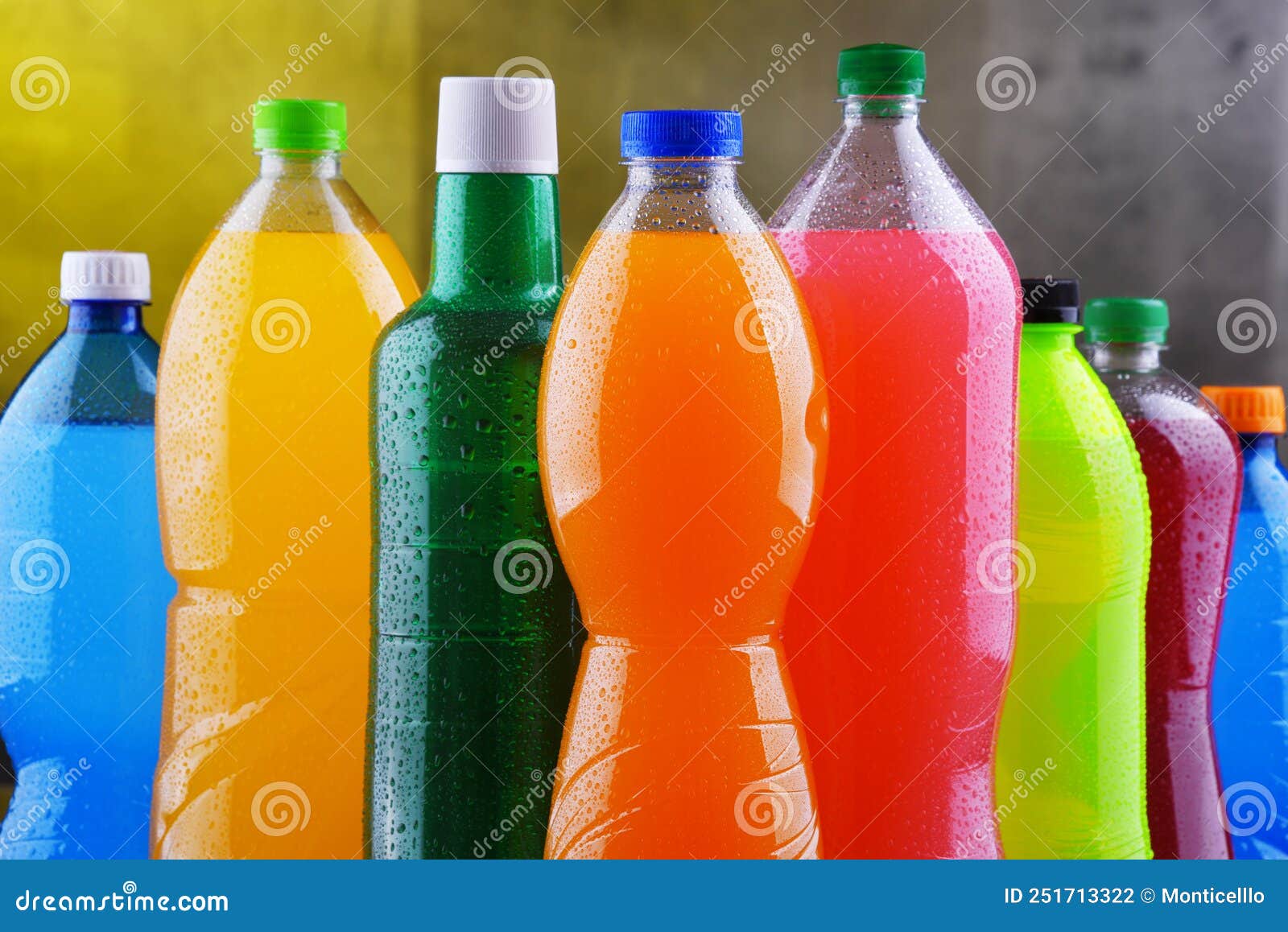 Plastic Bottles of Assorted Carbonated Soft Drinks Stock Photo - Image ...
