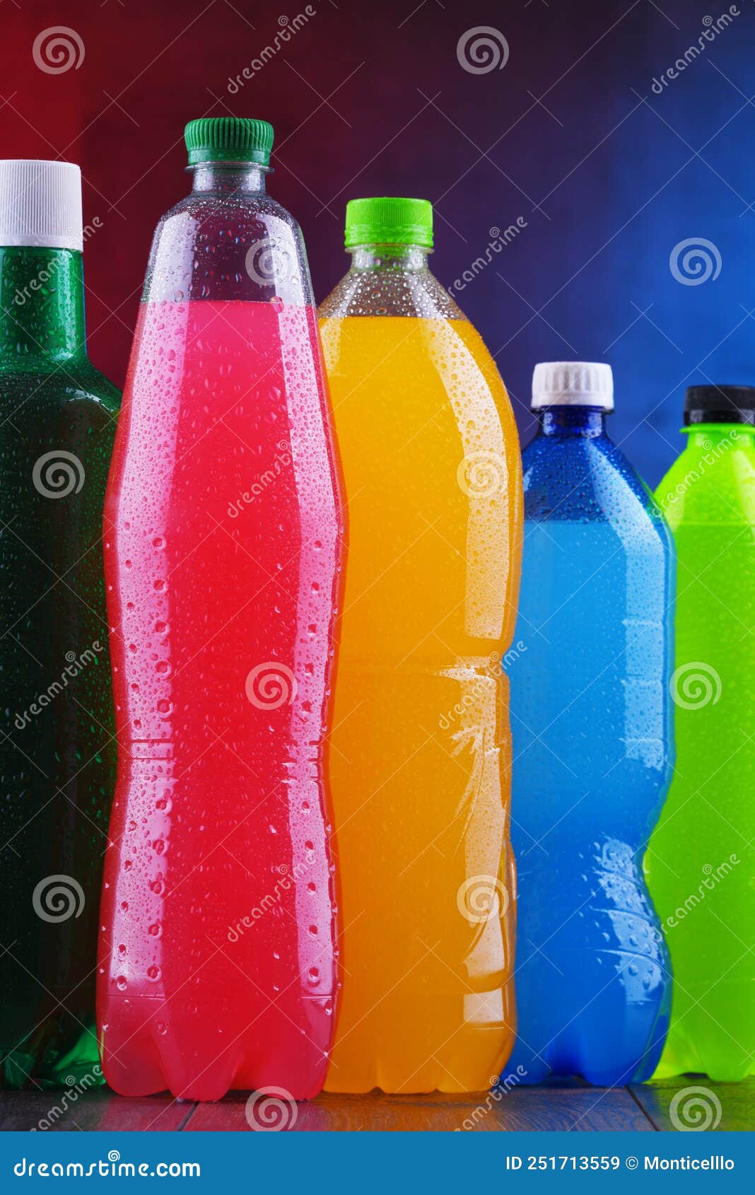 Plastic Bottles of Assorted Carbonated Soft Drinks Stock Image - Image ...
