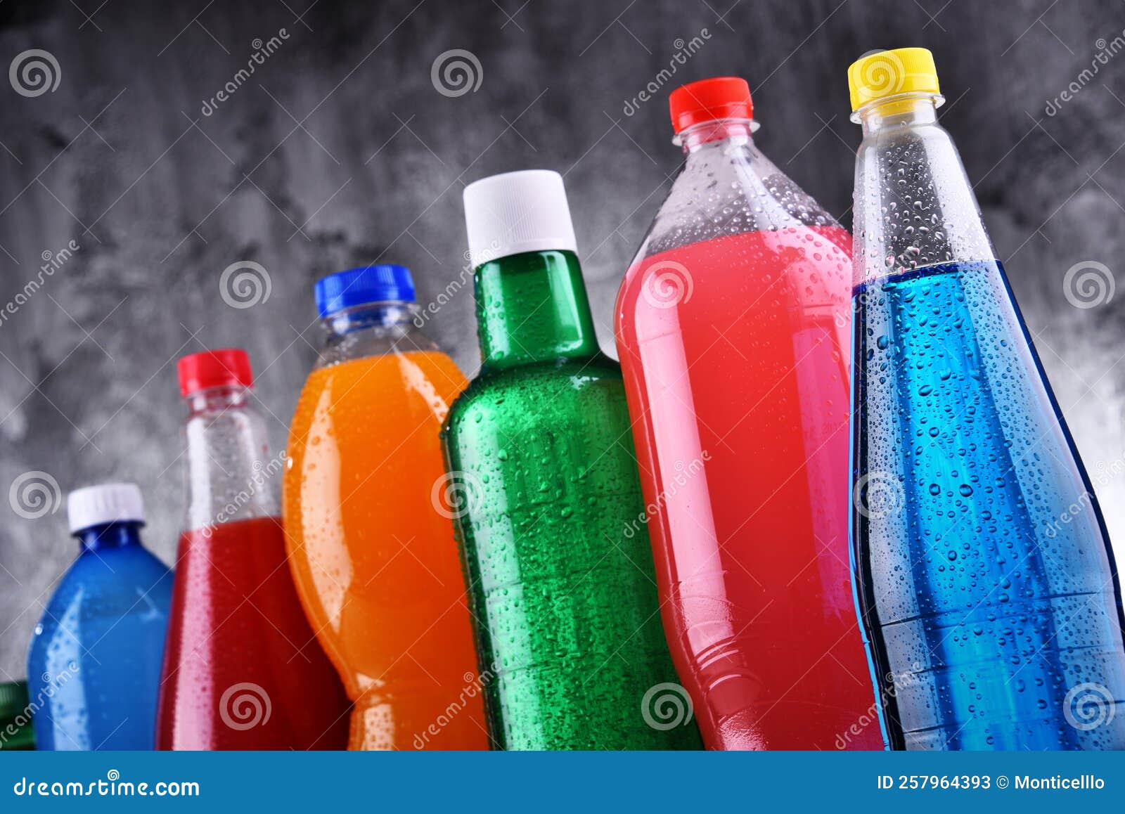Plastic Bottles of Assorted Carbonated Soft Drinks Stock Image - Image ...