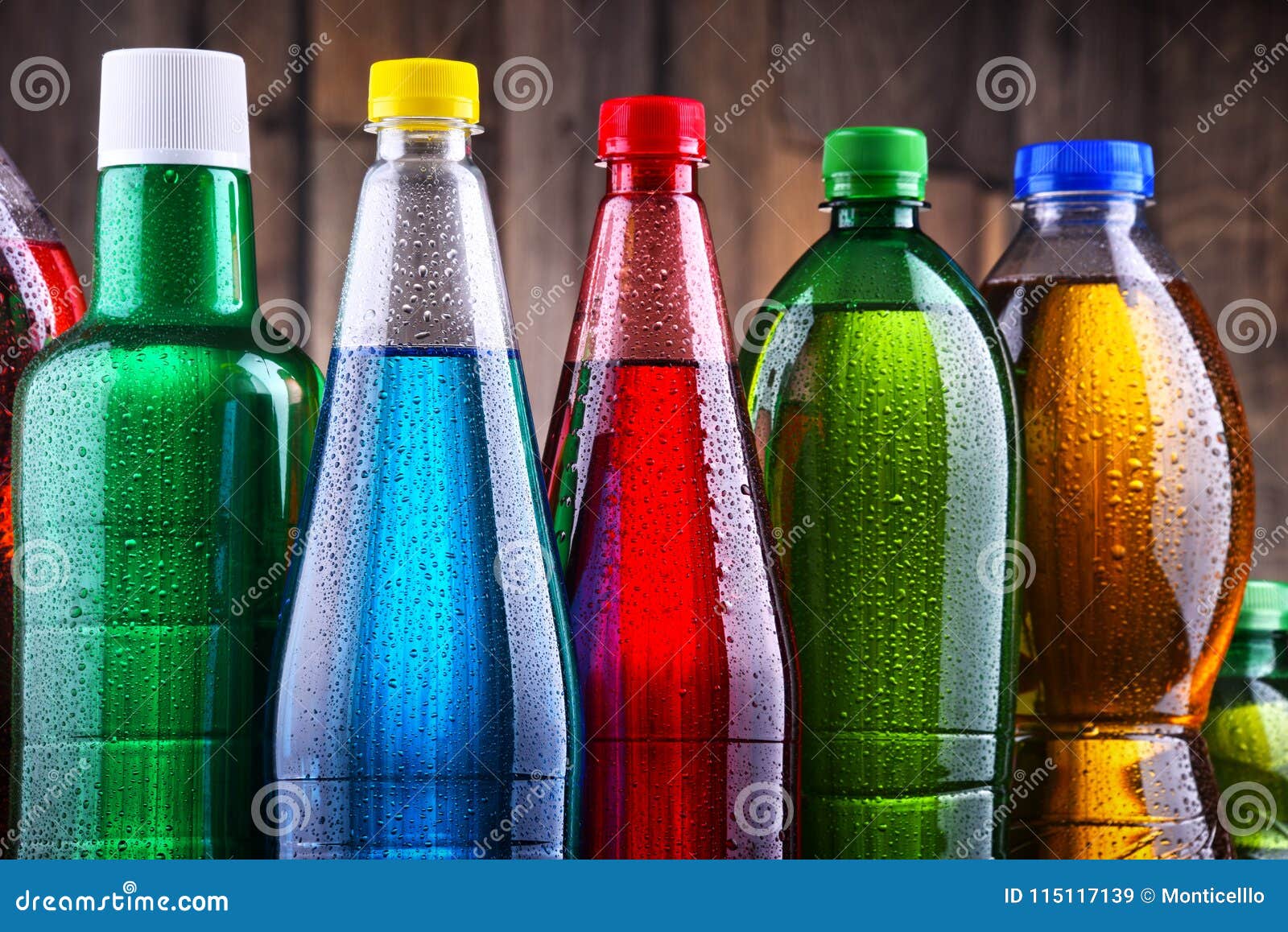 Plastic Bottles of Assorted Carbonated Soft Drinks Stock Image - Image ...
