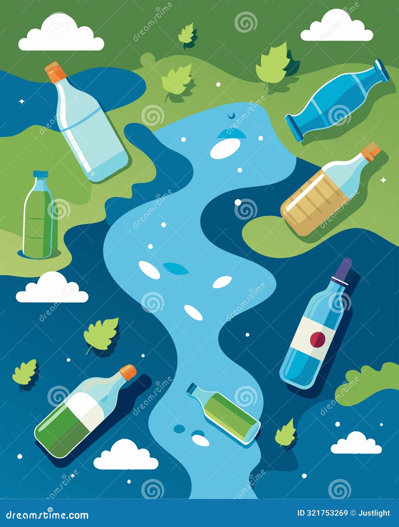 Plastic Bottles and Cans Float in Rivers and Waterways Choking the ...