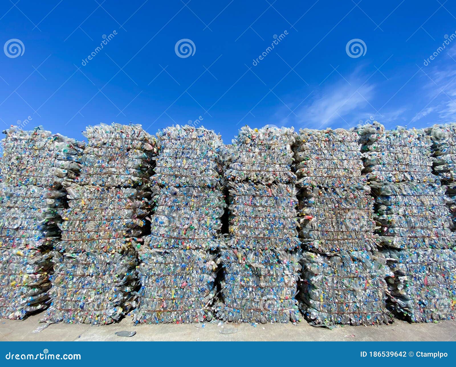 Plastic Bottles,compressed into Bales and Ready for Recycling Stock ...