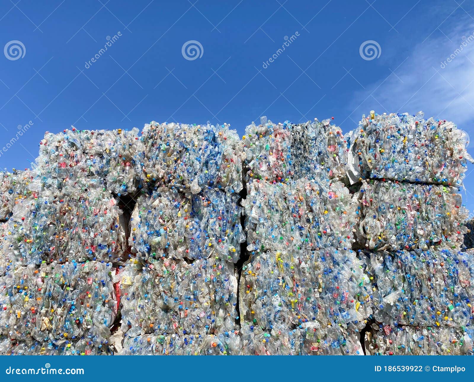 Plastic Bottles,compressed into Bales and Ready for Recycling. Stock ...