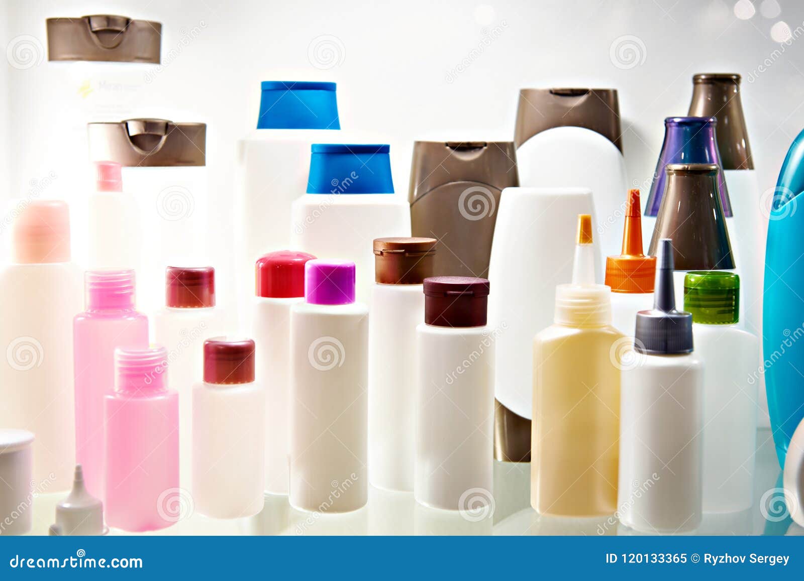 Plastic Bottles Cosmetic and Shampoo Stock Image - Image of conditioner ...