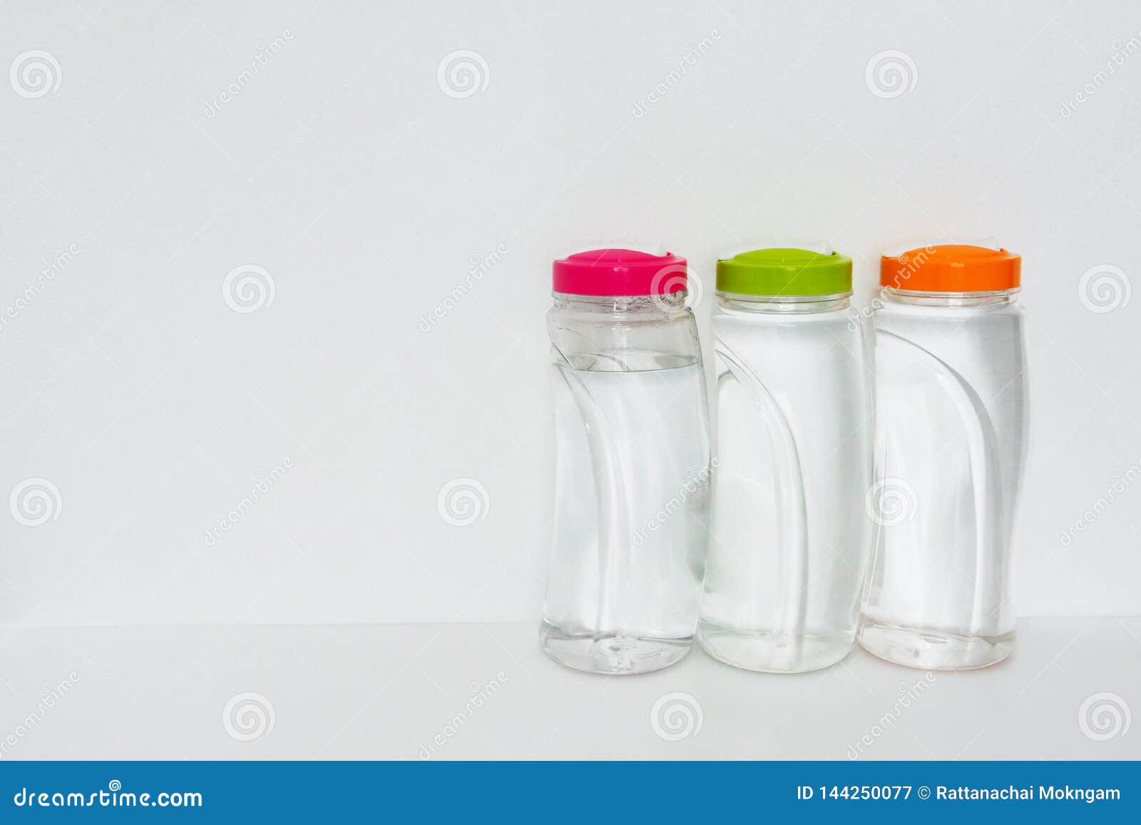 Plastic Bottles of Drinking Water on White Background Stock Image ...
