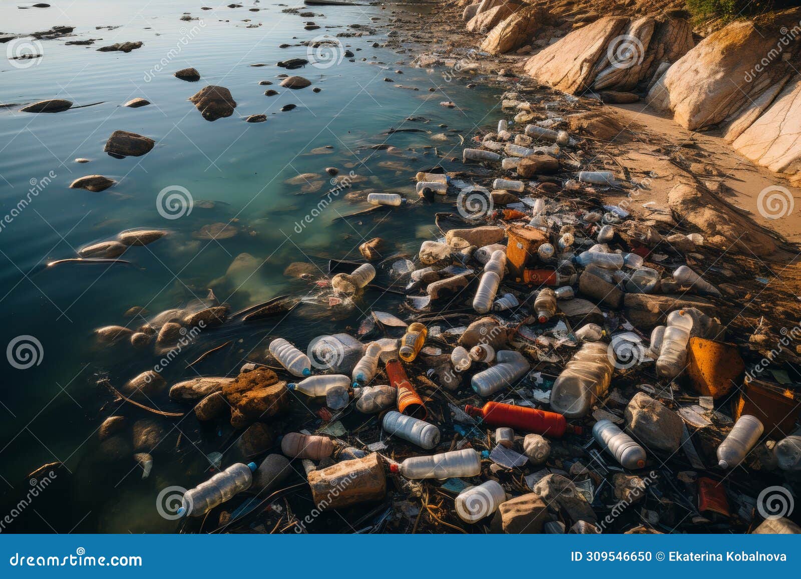 Pollution Of The Sea Coast With Industrial Waste And Oil Spills ...