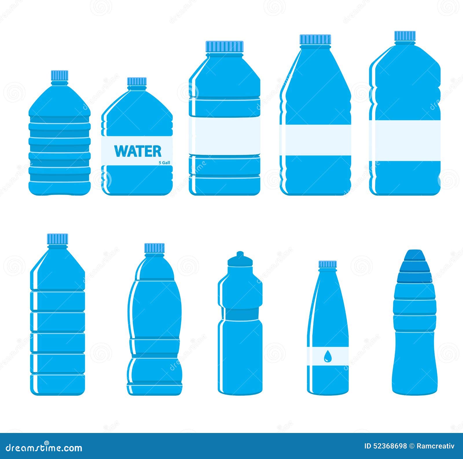 Plastic Bottles Icon Set on White Background Stock Vector ...