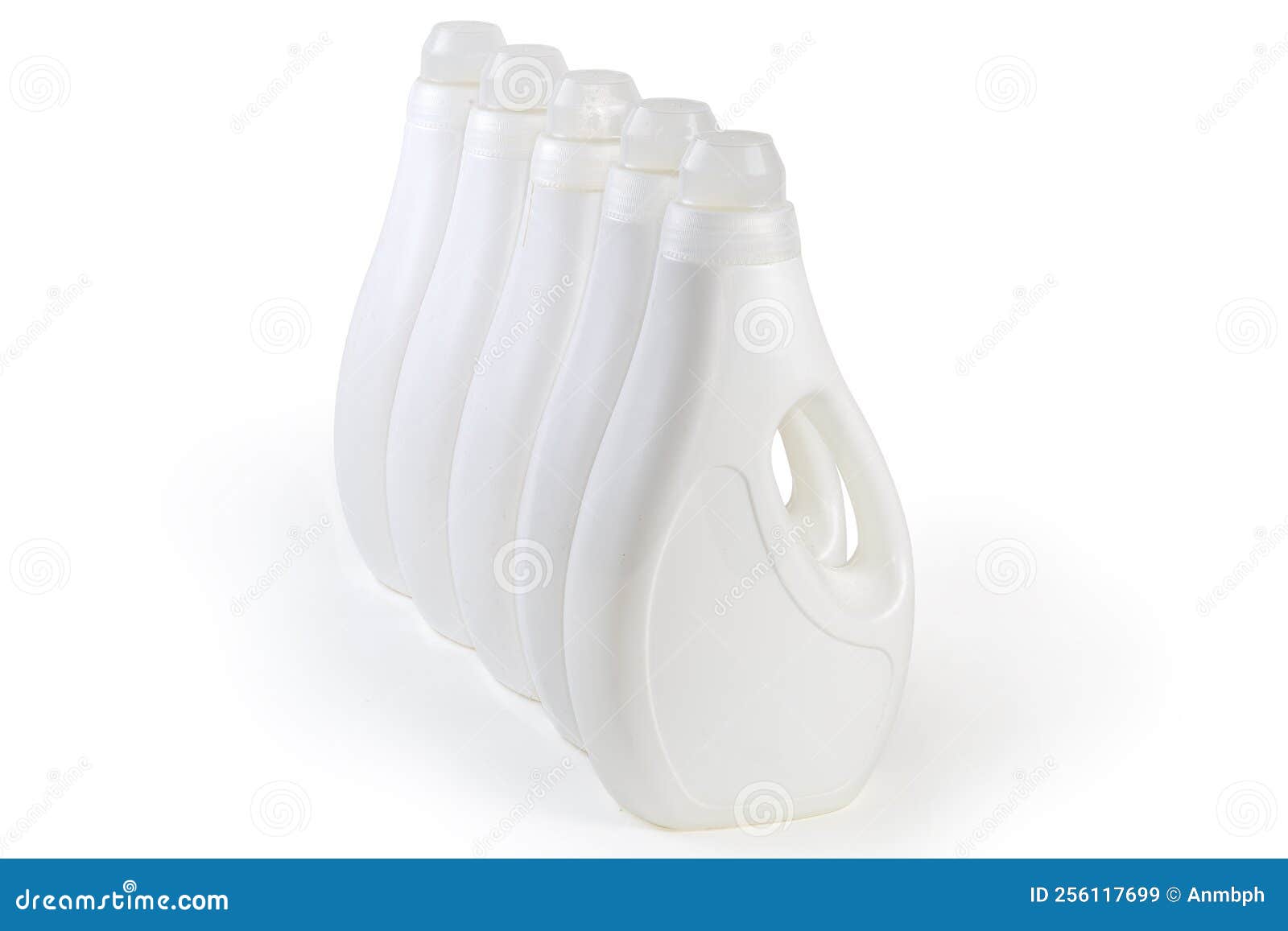 Plastic Bottles of Liquid Laundry Detergent on a White Background Stock ...