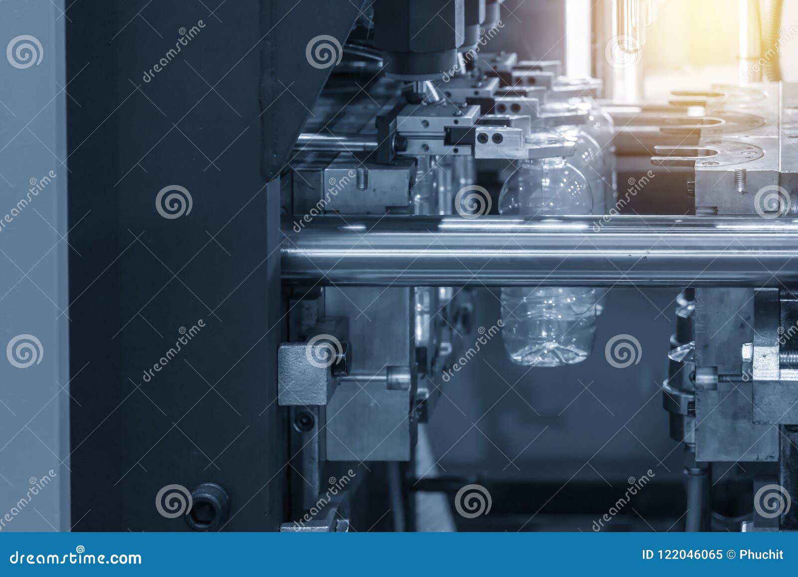 The Plastic Bottles Manufacturing Process Stock Image - Image of line ...