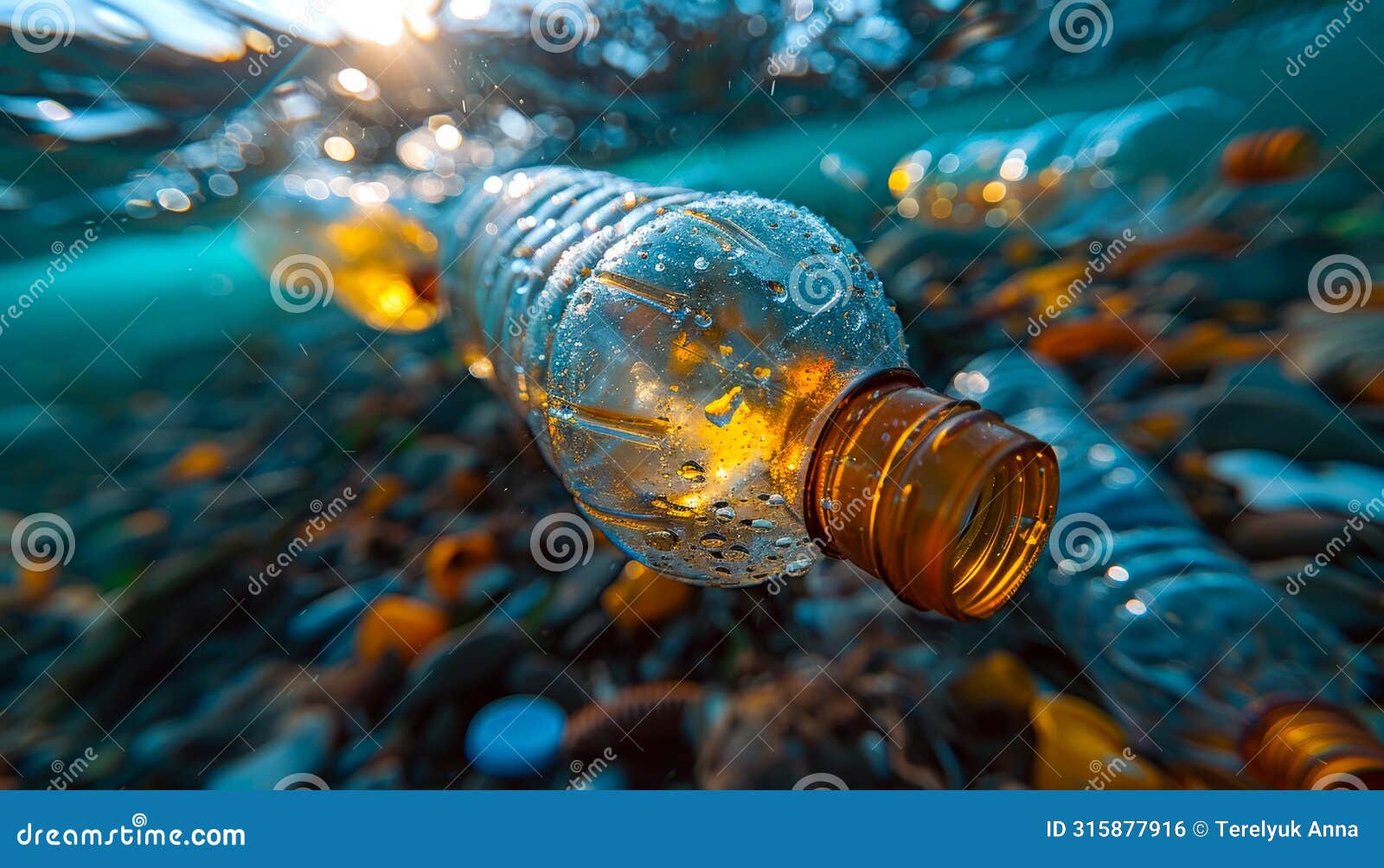 Plastic Bottles and Other Garbage Underwater Pollution that Floats on ...