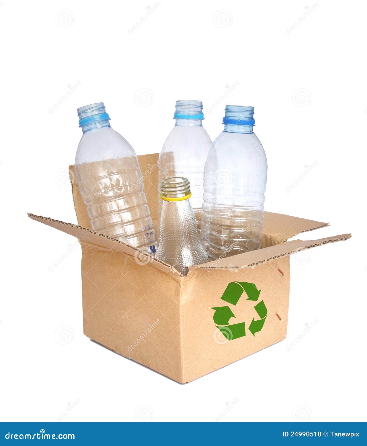 Plastic Bottles in a Recycled Shipping Box. Stock Photo - Image of ...
