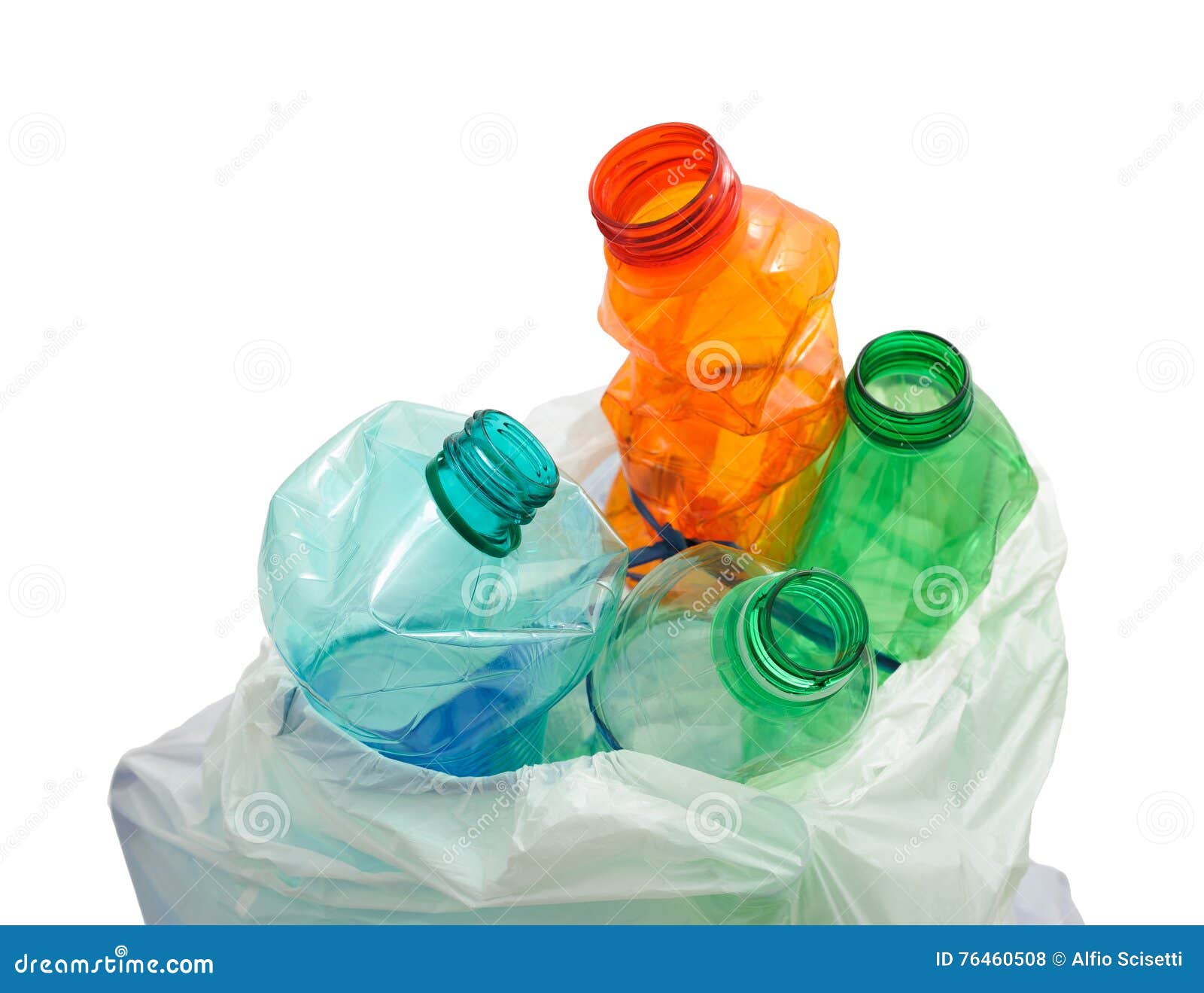 Plastic bottles with sack stock photo. Image of housekeeping - 76460508
