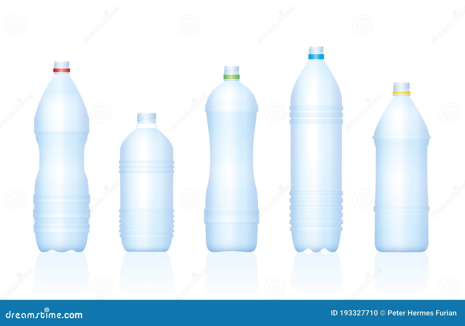 Plastic Bottles Set Different Styles Empty Stock Vector - Illustration ...