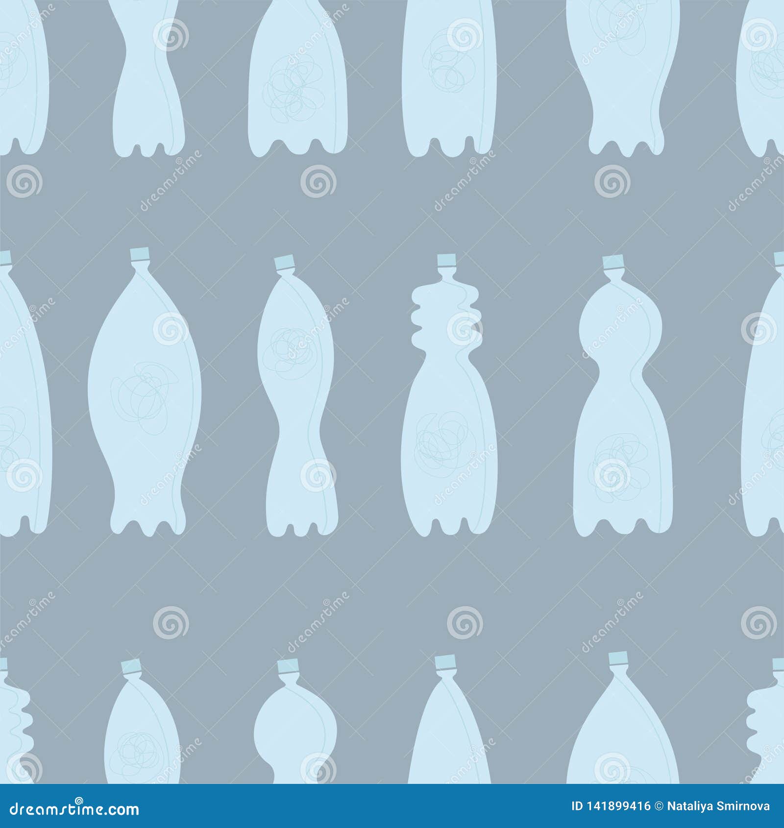 Plastic Bottles Vector Color Seamless Pattern Stock Vector ...