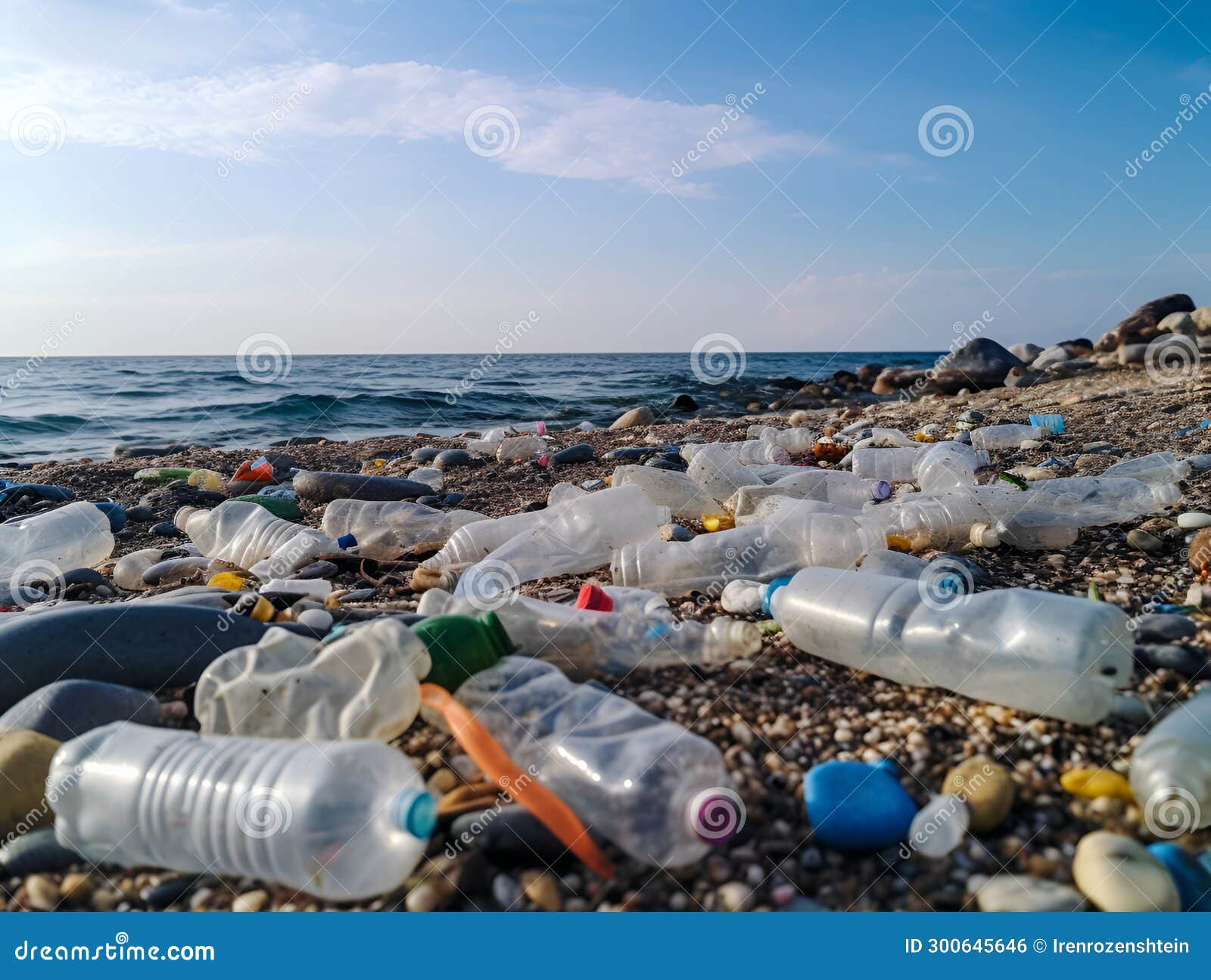 Plastic Bottles and Waste Washed Up on a Beach. Micro Plastic Sea ...