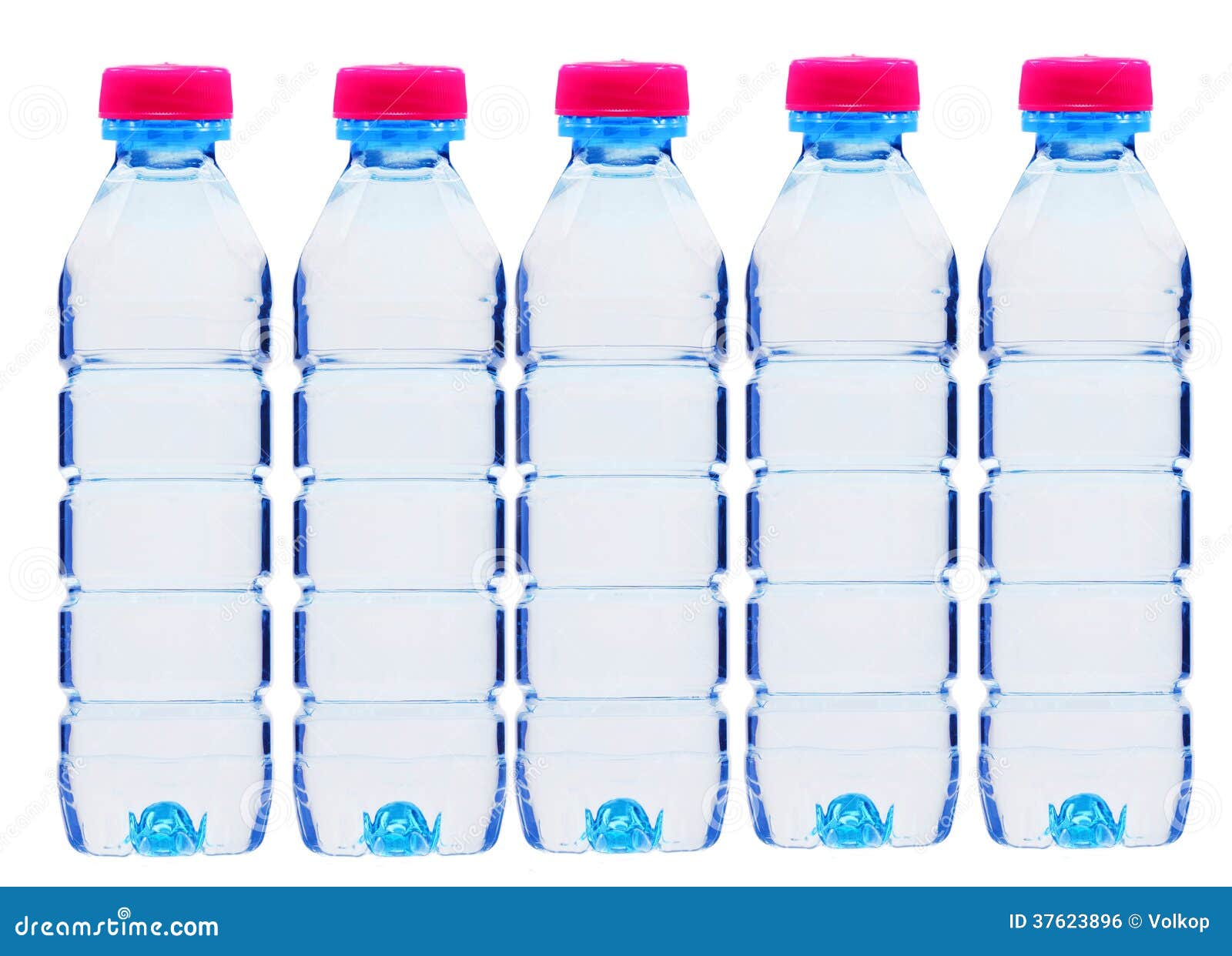Plastic Bottles of Water Isolated on White Stock Photo - Image of fizzy ...