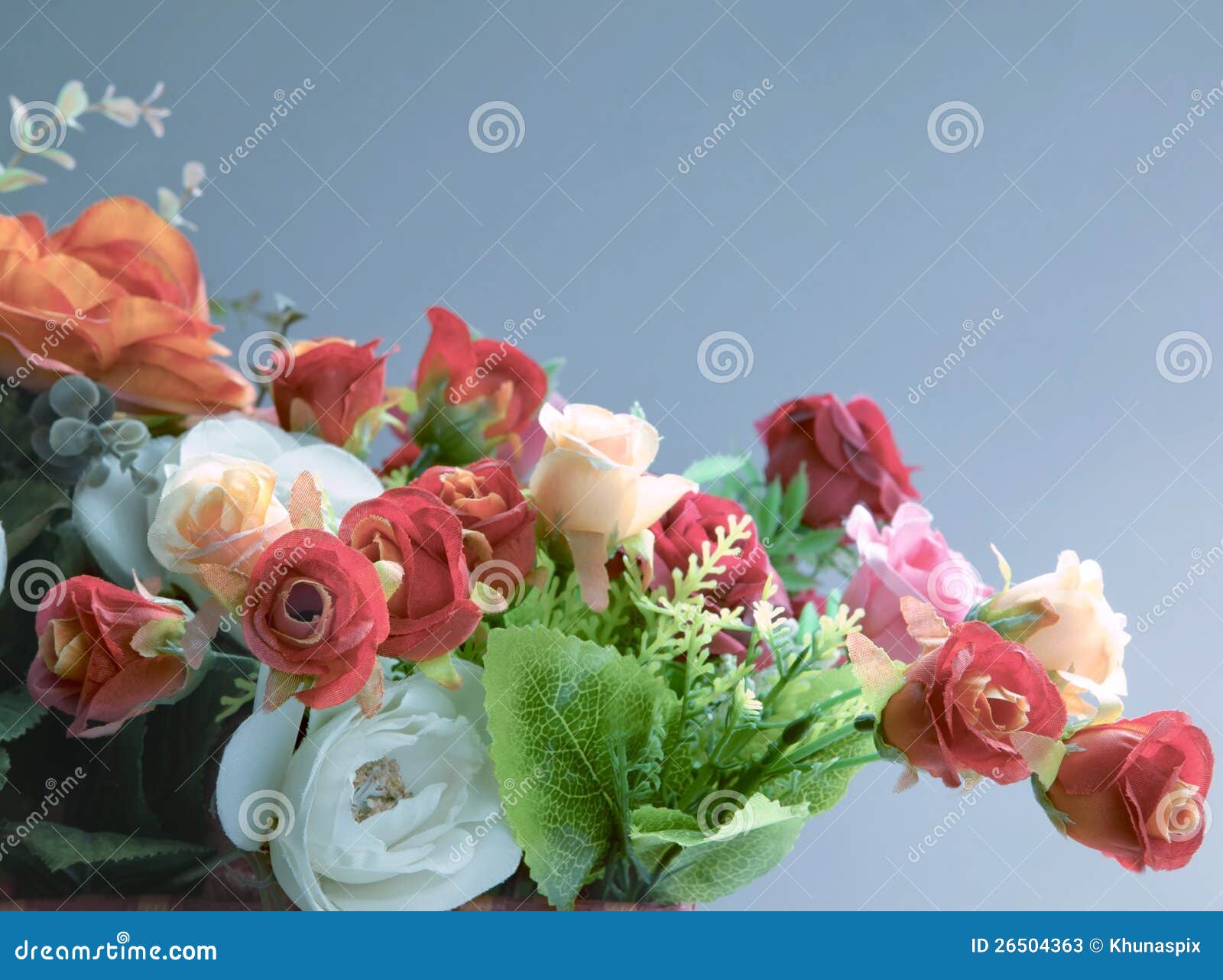 Plastic Bouquet Flowers in Vintage Color Style Stock Image - Image of ...