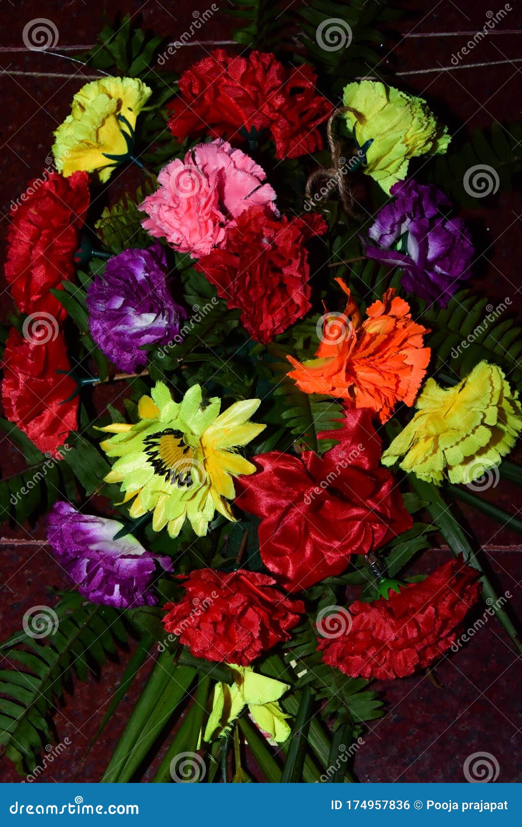 Plastic Bouquet Made of Colorful Flowers Stock Photo - Image of bouquet ...