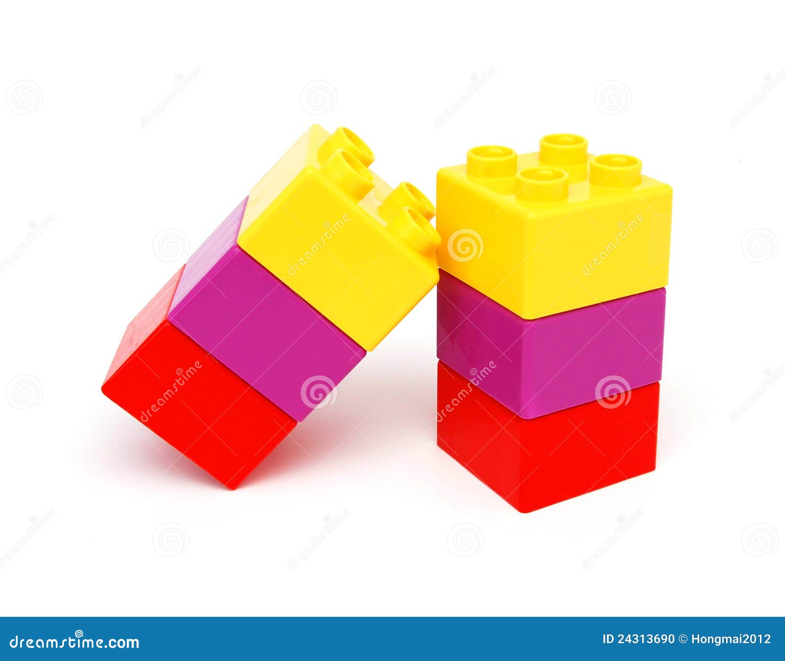 Plastic bouwstenen stock foto. Image of geïsoleerd, geel - 24313690