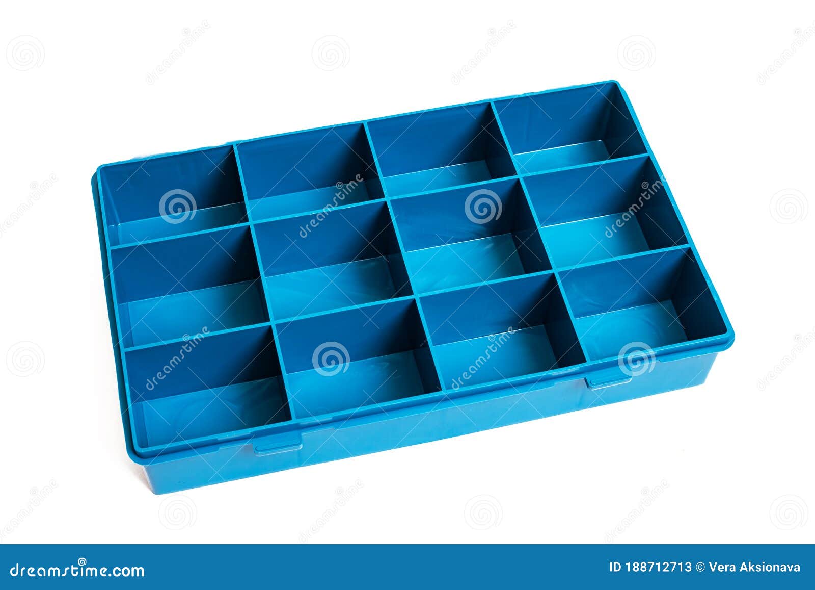 Plastic Box with Cells Isolated on White Background Stock Image - Image ...
