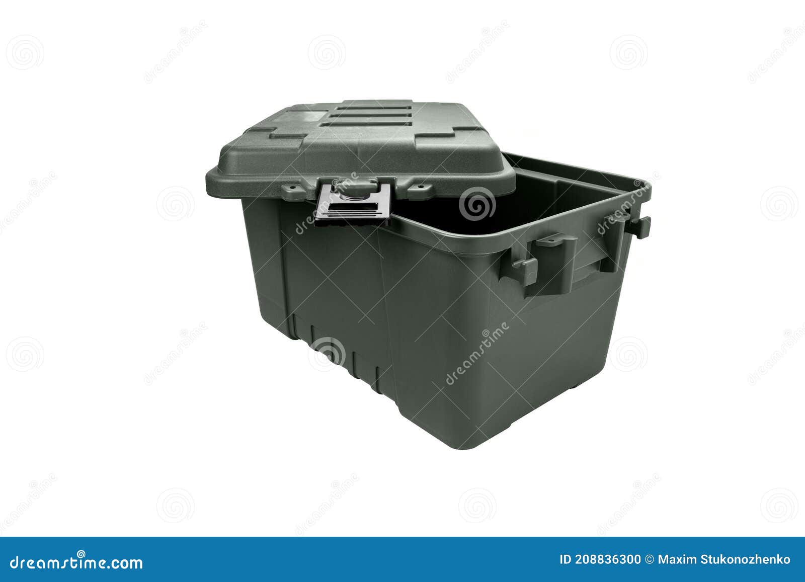 Plastic Box with Locks Isolate on a White Back. a Container for Storing ...