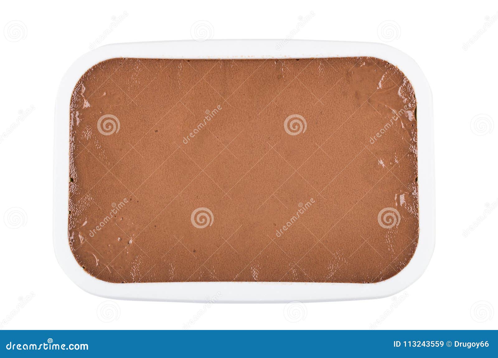 Plastic Box with Melted Chocolate Cheese Isolated on White Background ...