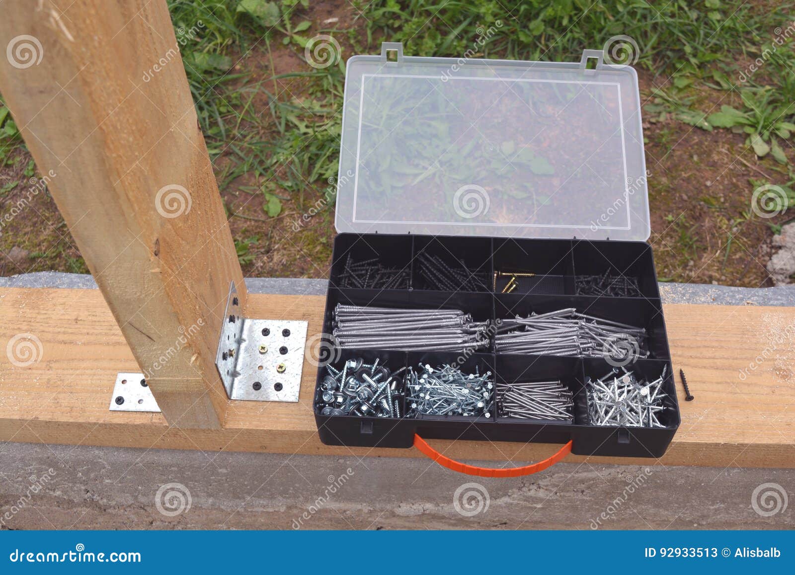 Plastic Box with Nails and Scerws on Foundation Stock Image - Image of ...