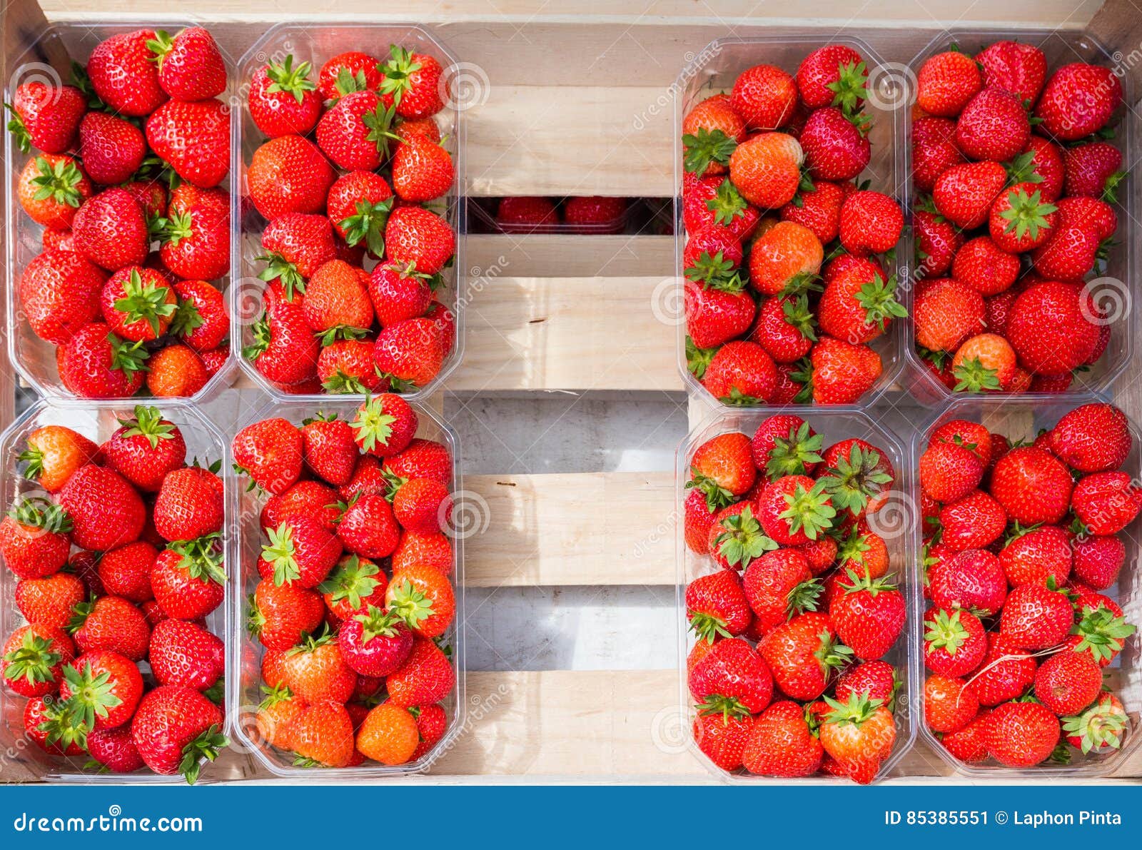 Plastic Box Package of Red Fresh Strawberries Stock Image - Image of ...
