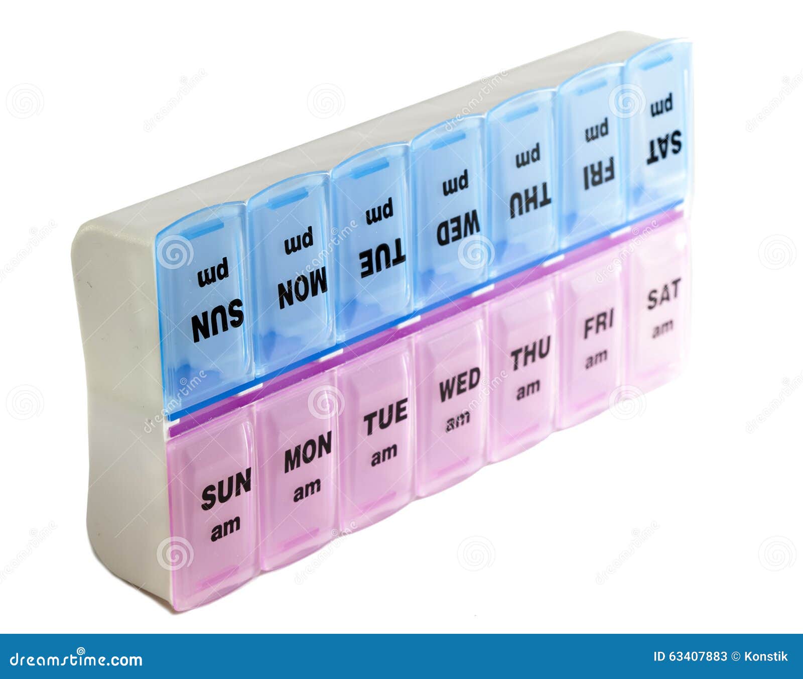 Plastic Box with Small Separations for Each Day of the Week Stock Image ...