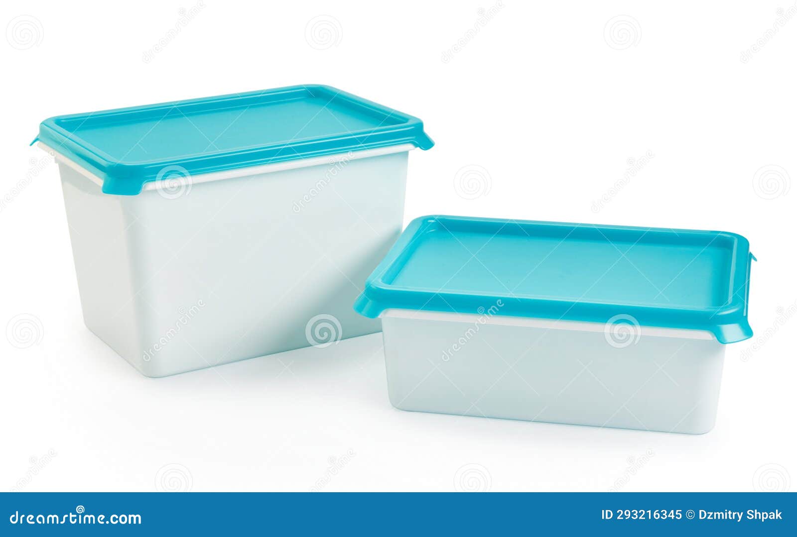 Plastic Box with Turquoise Lid Isolated on White Background Stock Image ...