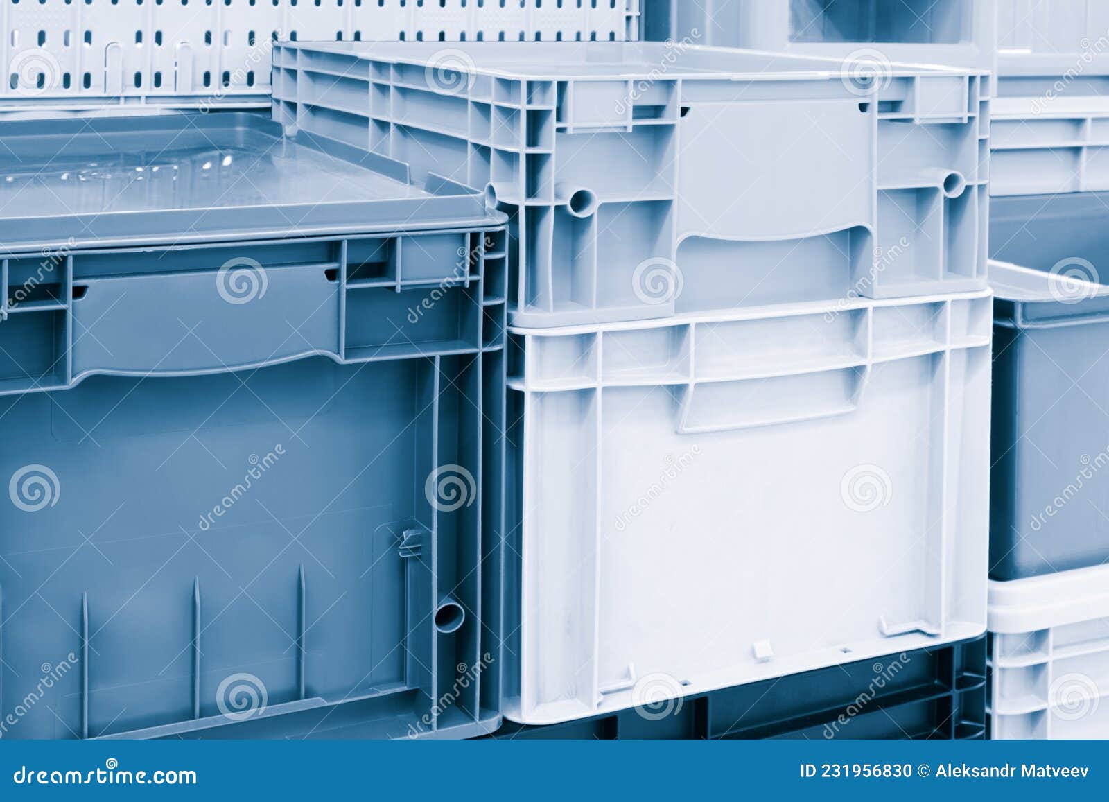 Plastic Boxes for Warehouse Logistic Concept Stock Photo - Image of ...