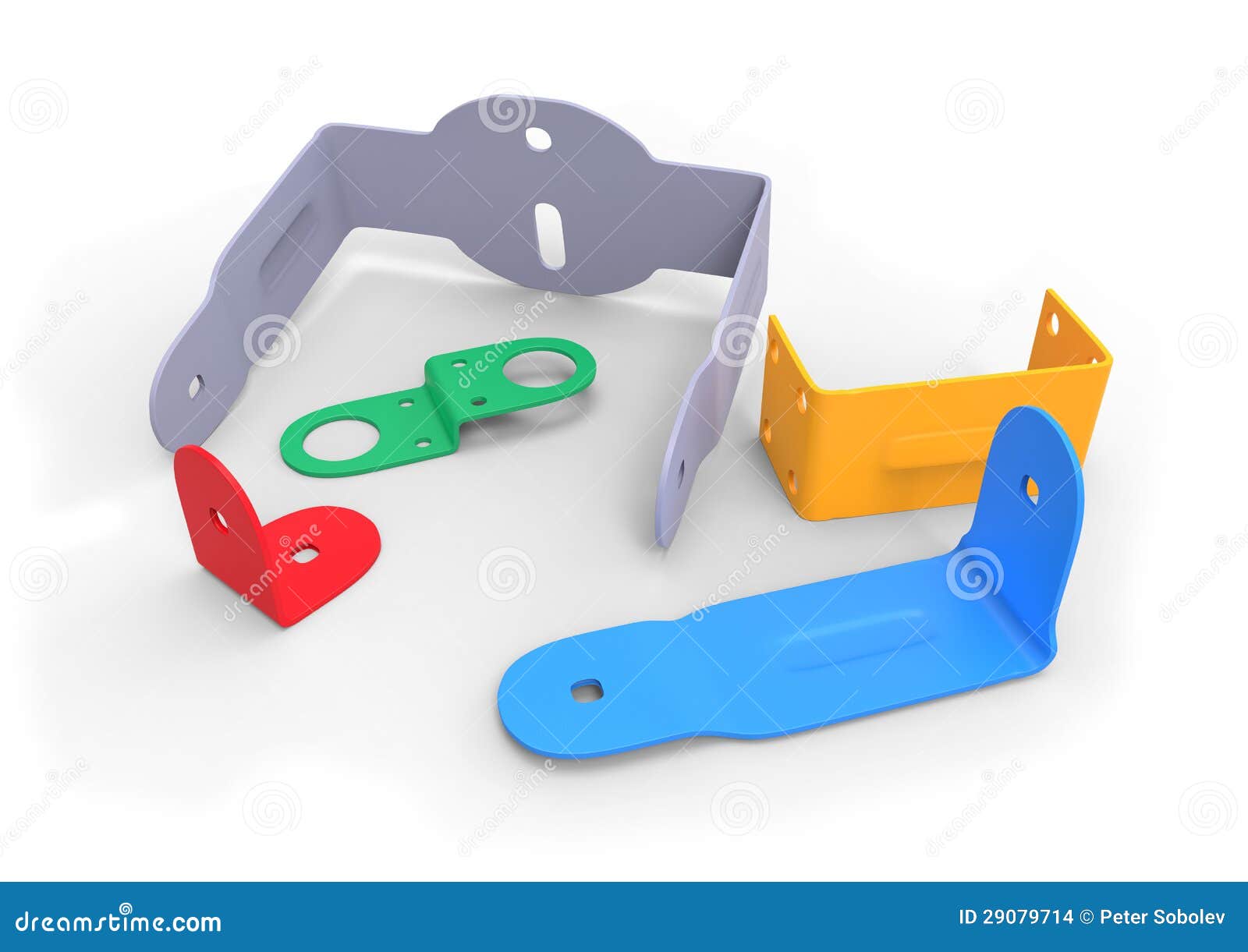 Plastic brackets stock illustration. Illustration of colorful - 29079714