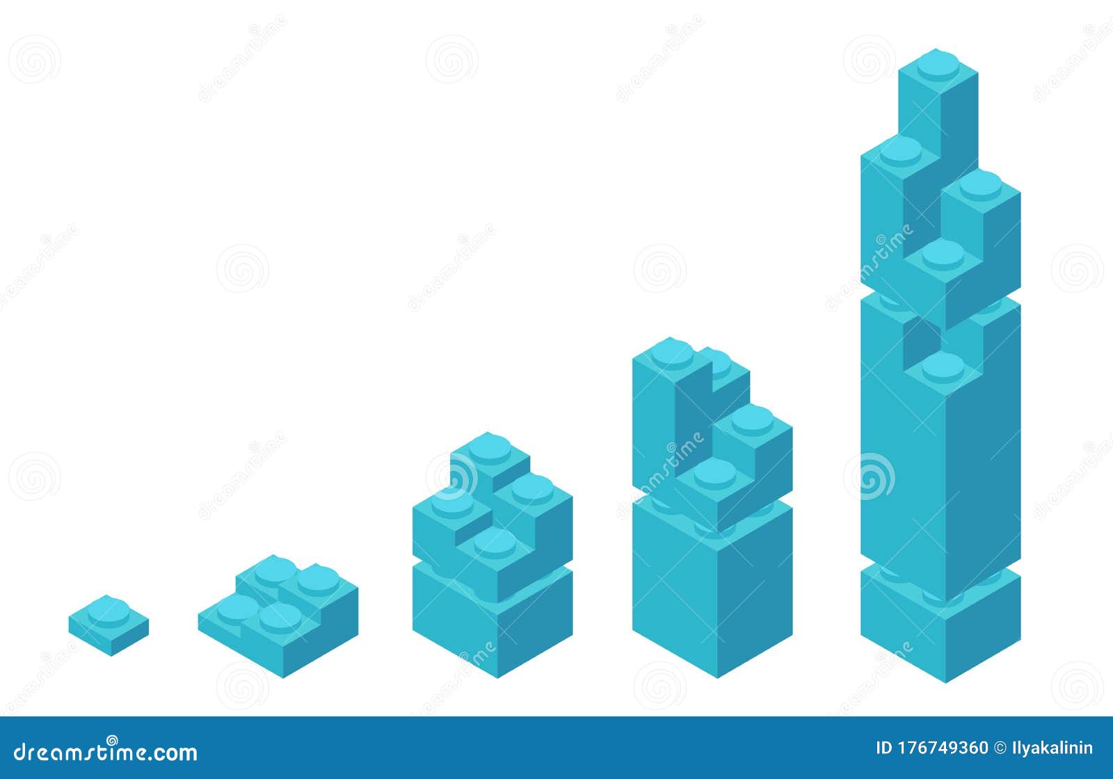 Plastic Bricks. Size Construction Process Stages. Building Blocks for ...