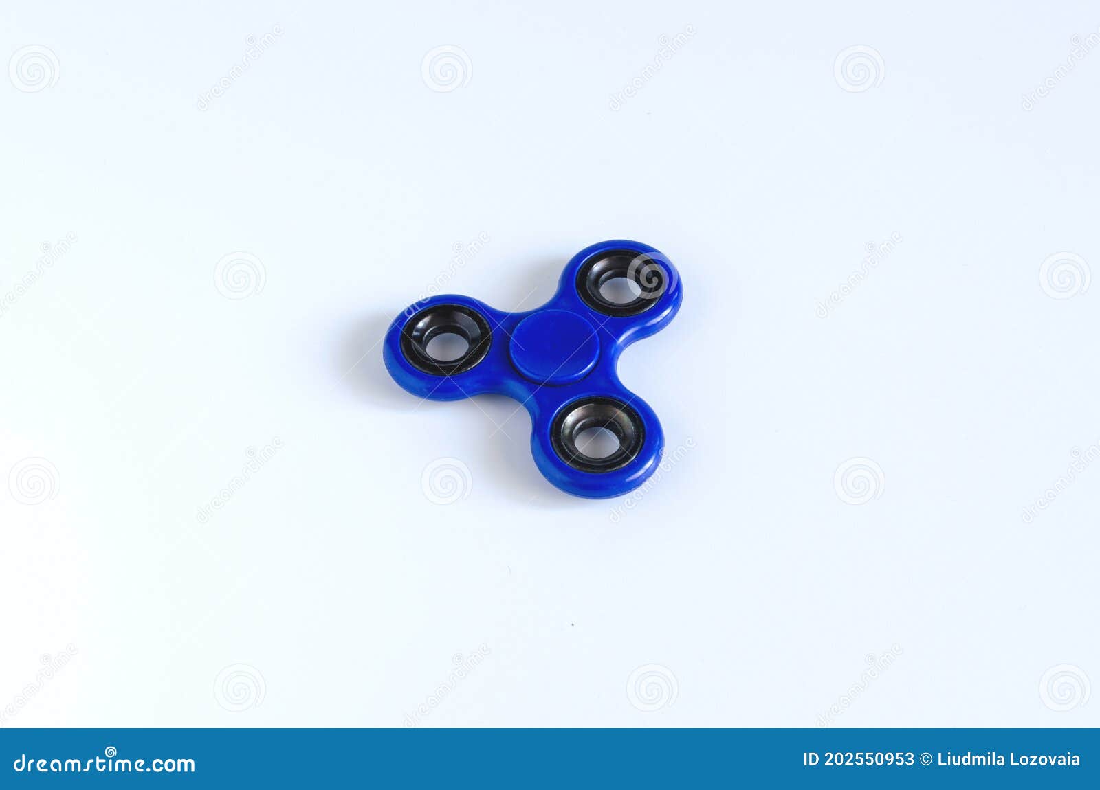 Plastic Bright Blue Spinner on a White Background Stock Image - Image ...