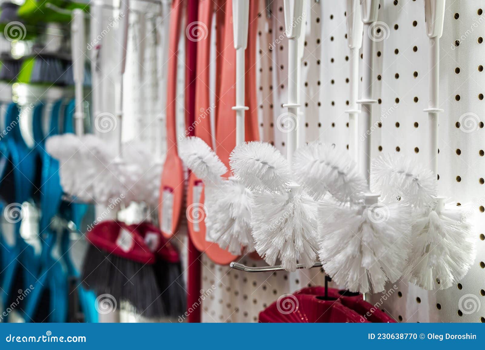 Plastic Brushes for Cleaning and Washing on the Store Shelf Stock Photo ...
