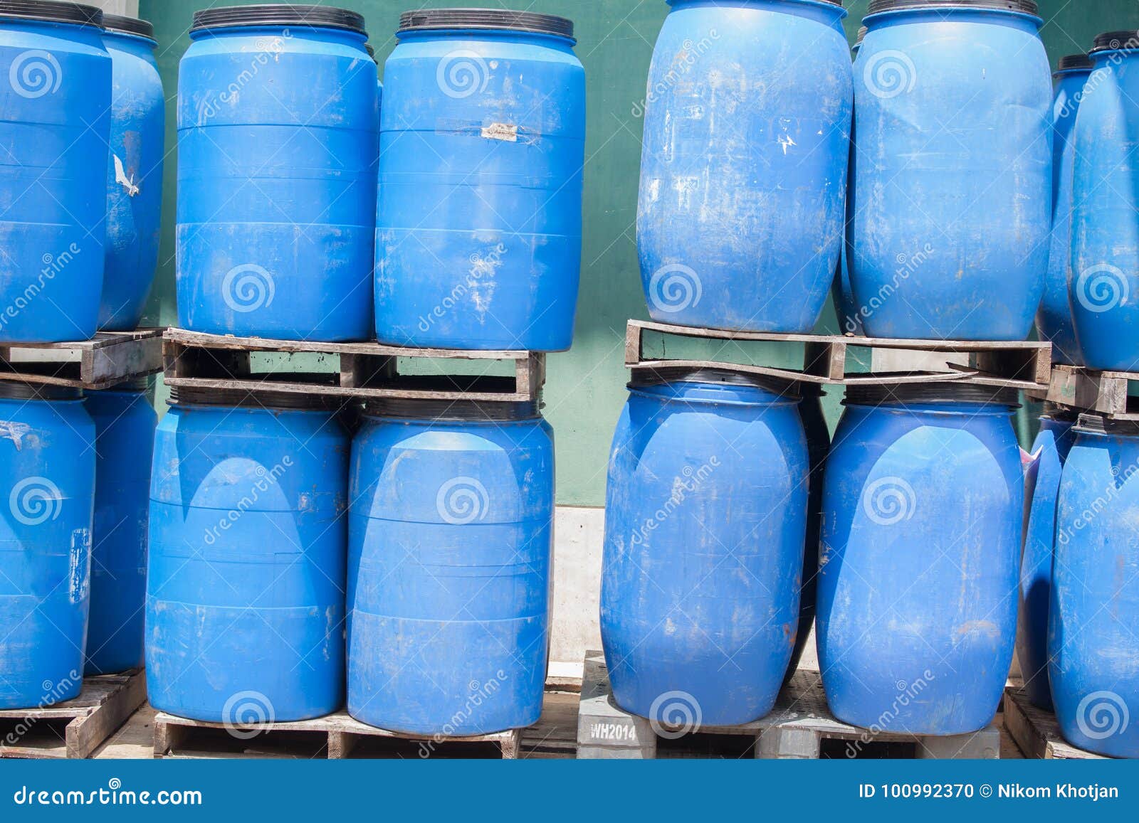 Plastic Bucket with Big Blue Stock Photo - Image of bucket, gallon ...