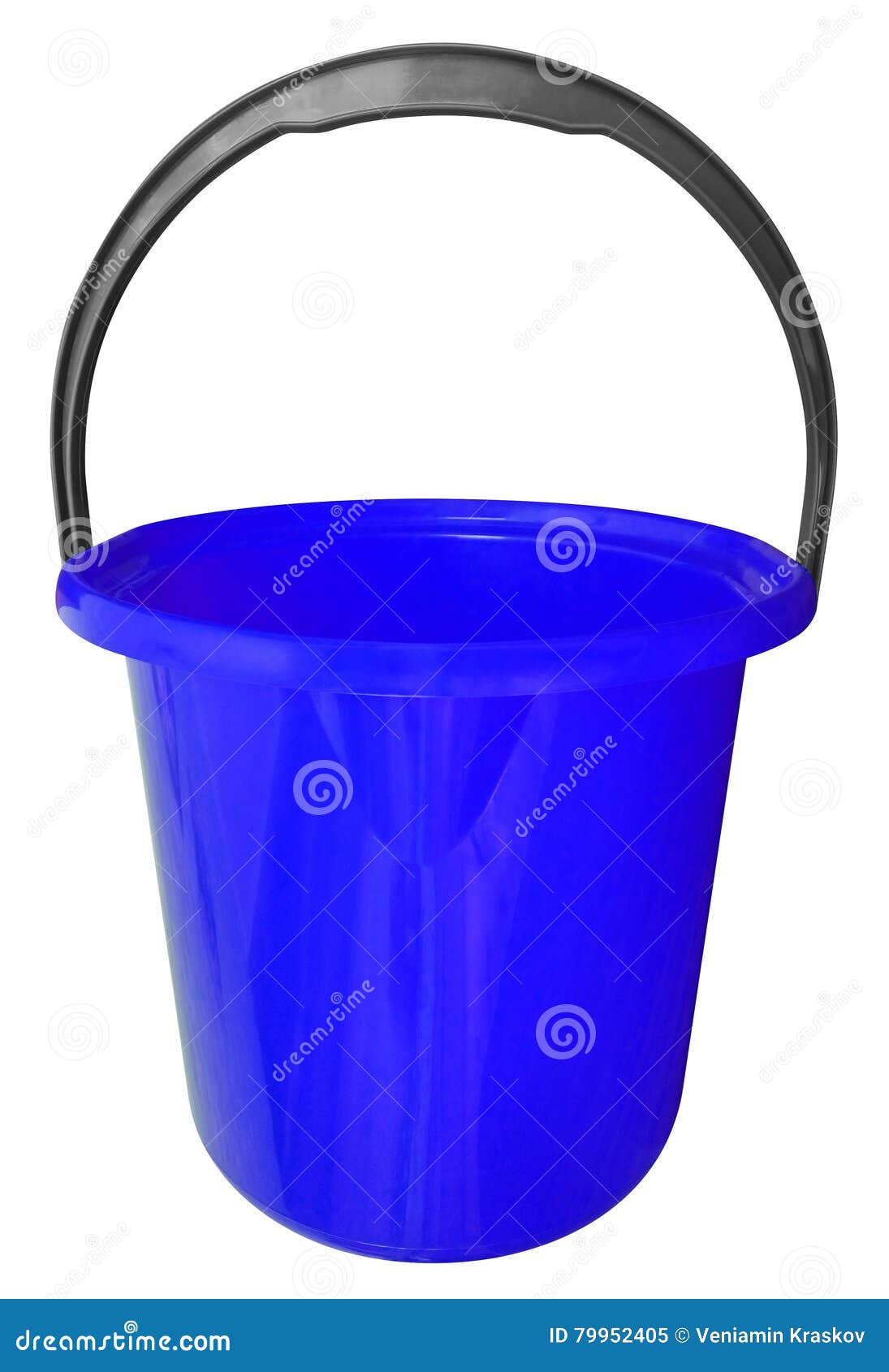 Plastic Bucket Isolated - Dark Blue Stock Image - Image of clipping ...