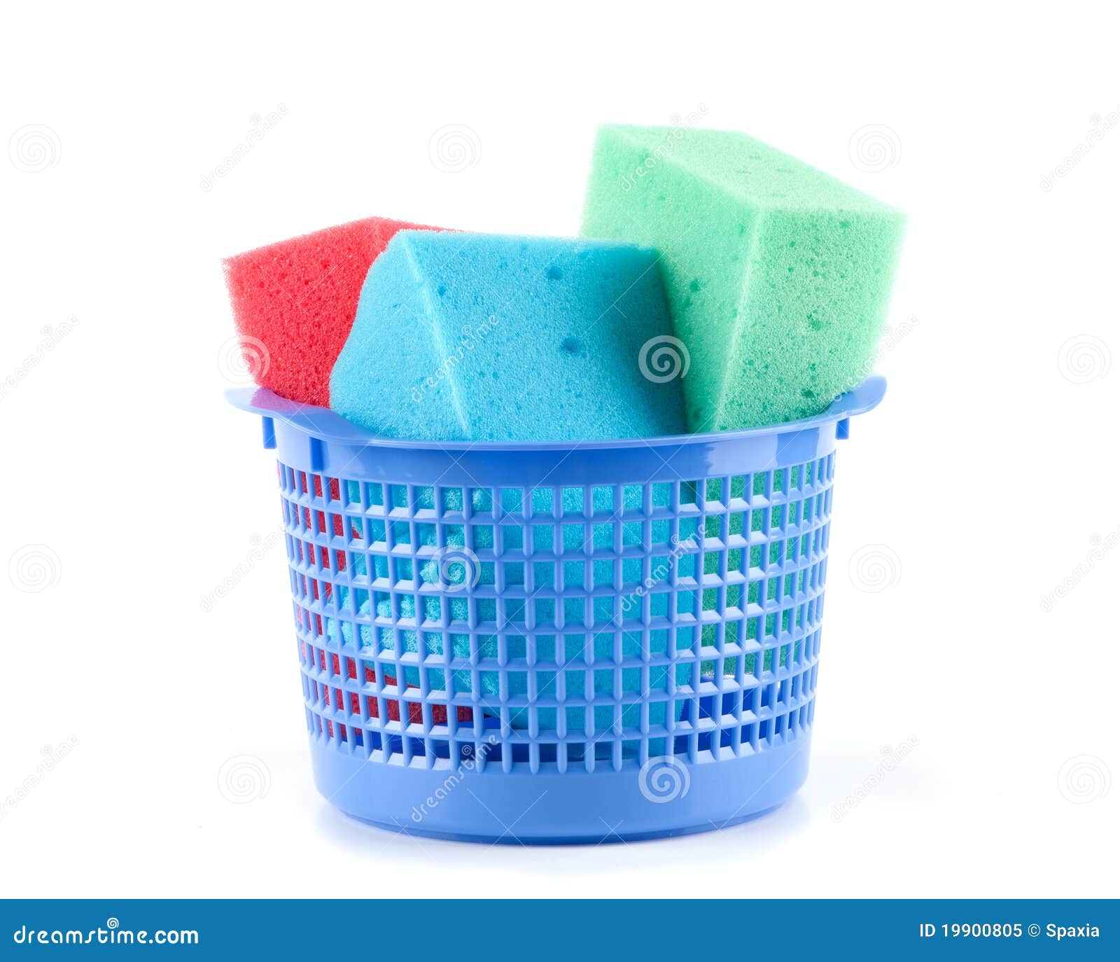 Plastic Bucket with Sponges Stock Image - Image of cleaning, container ...