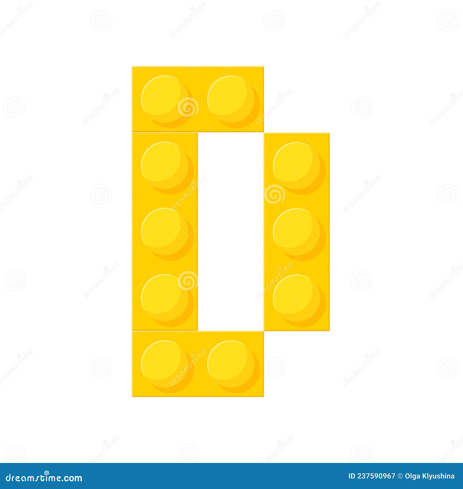 Plastic Building Blocks Alphabet. the Letter D. Stock Vector ...